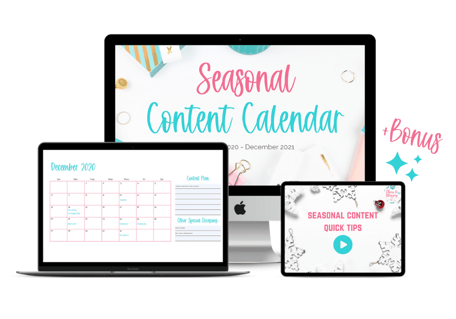 Seasonal Content Calendar - Shop.Cheers to Productivity